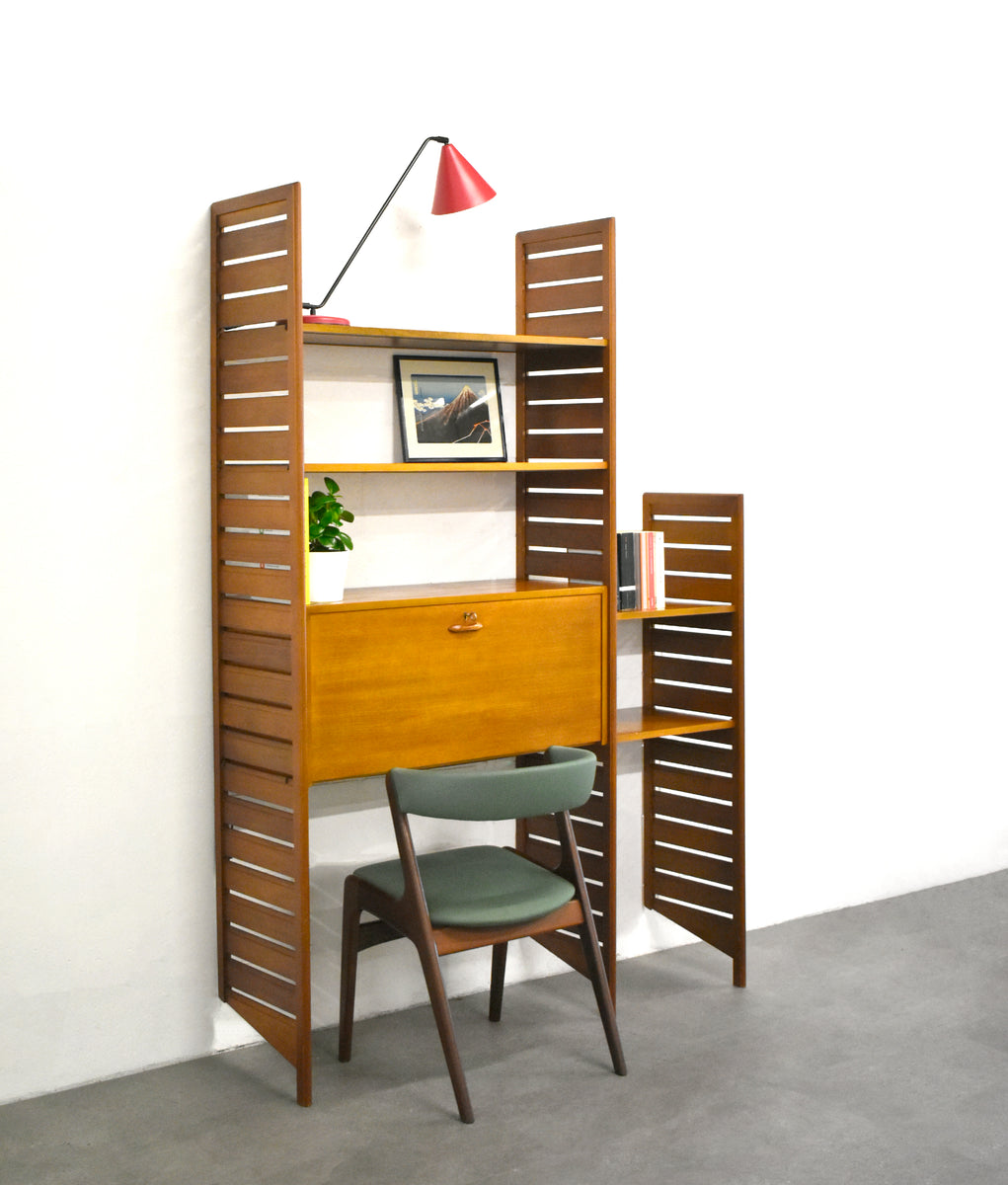 Teak Ladderax Bookshelf / Desk / Shelves Modular Shelving System By Ro ...